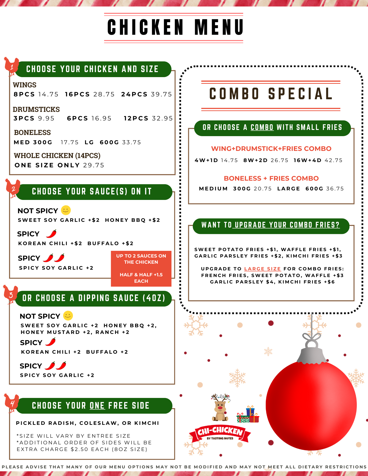 Menu 1 — Tasting Notes