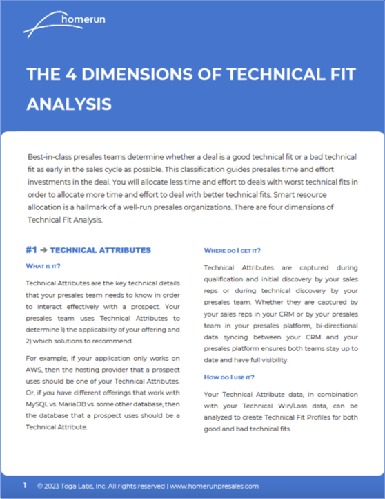 4 Dimensions of Technical Fit Analysis — Homerun Presales