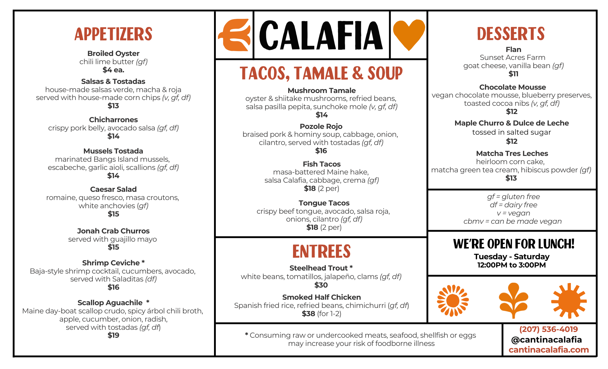 Menu 1 — CALAFIA cantina y fonda