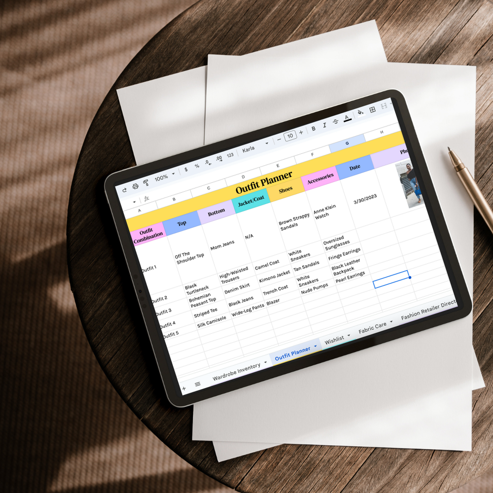 Wardrobe Inventory Spreadsheet Tracker — Autum Love