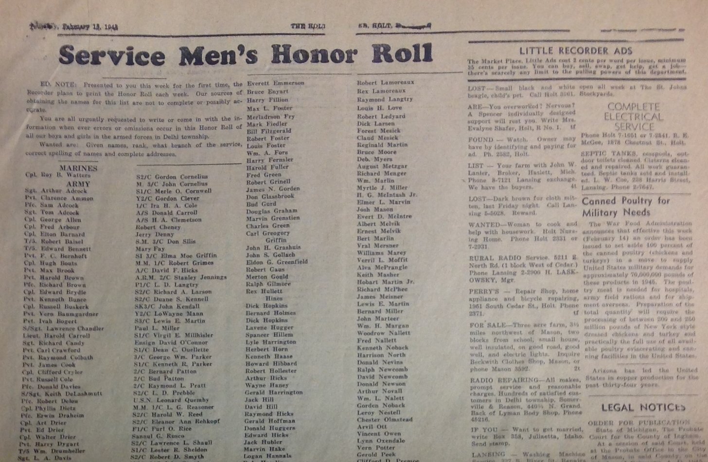 Genealogy — Holt-Delhi Historical Society
