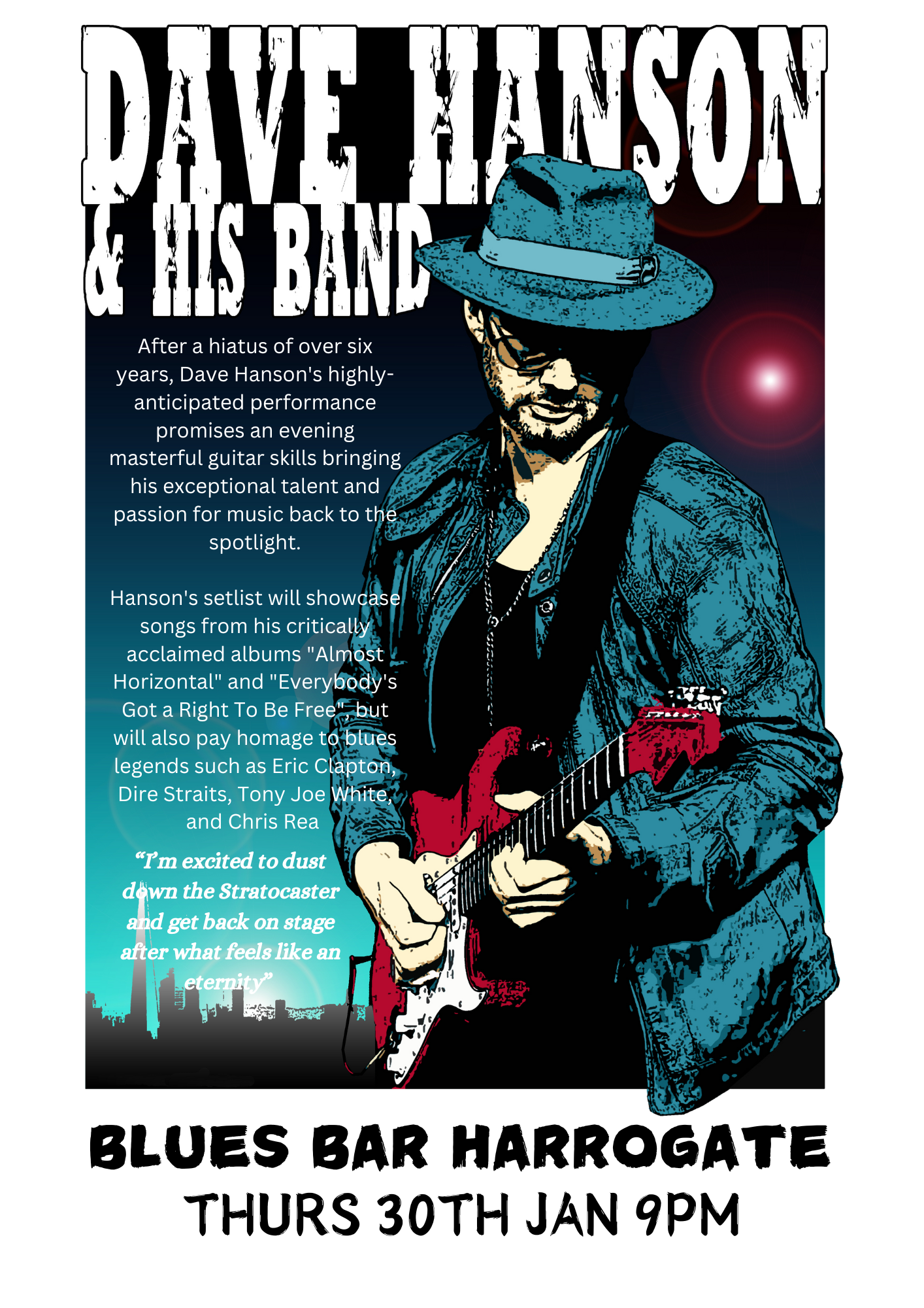 Guitarist Dave Hanson Returns to the Stage at Blues Bar in Harrogate ...