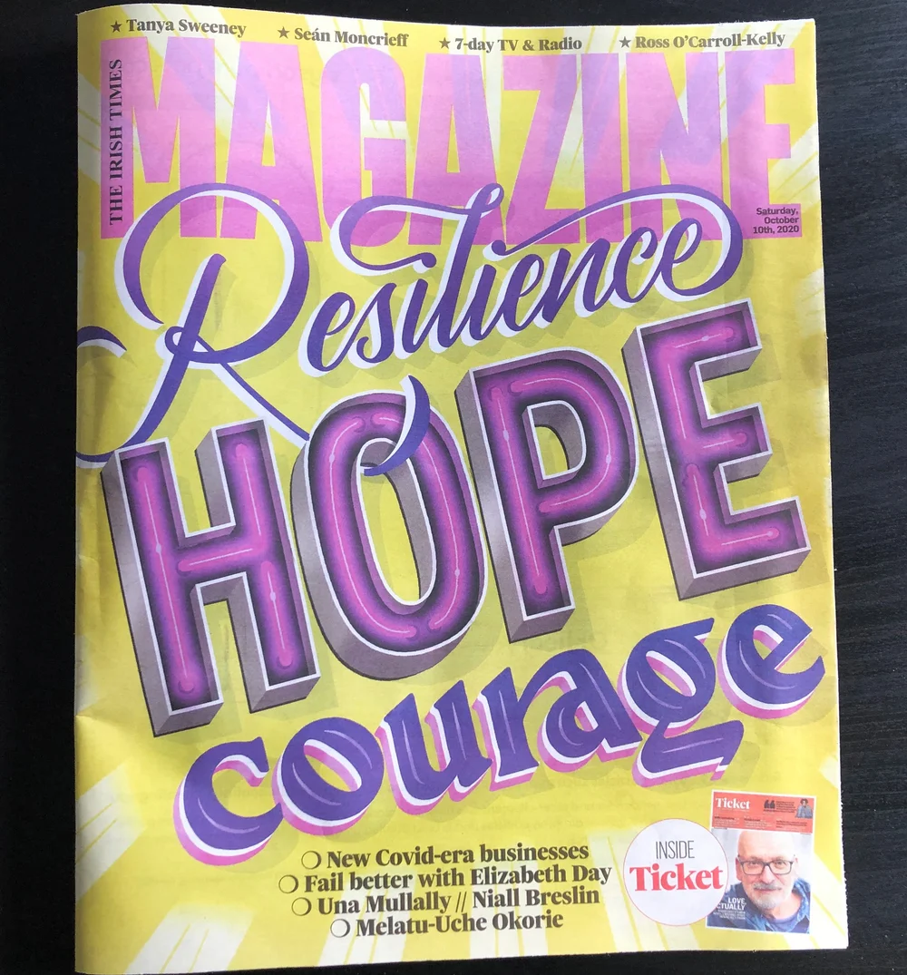 Custom Lettering Irish Times Magazine — SIGNS OF POWER