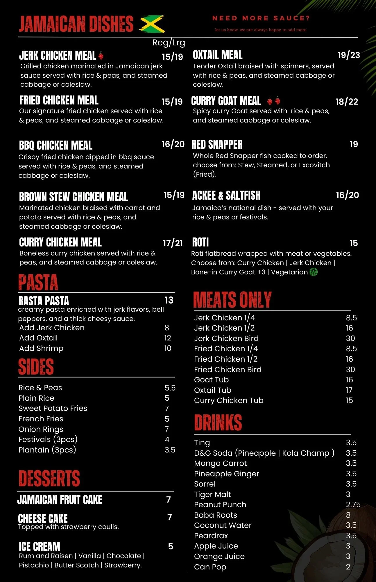 Fusion Menu — Island Spice Jerk House