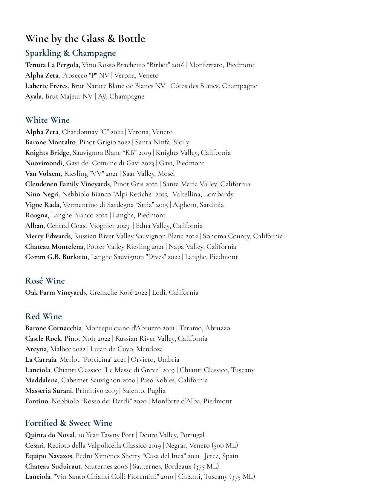 Menu — Manducatis Restaurant