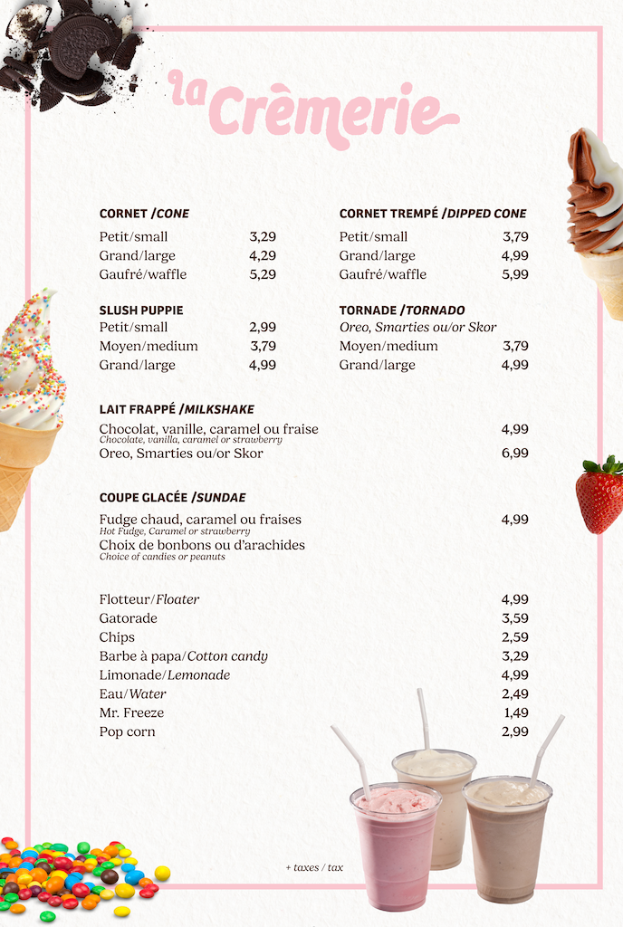 Crèmerie-menu — Village Dunnd's