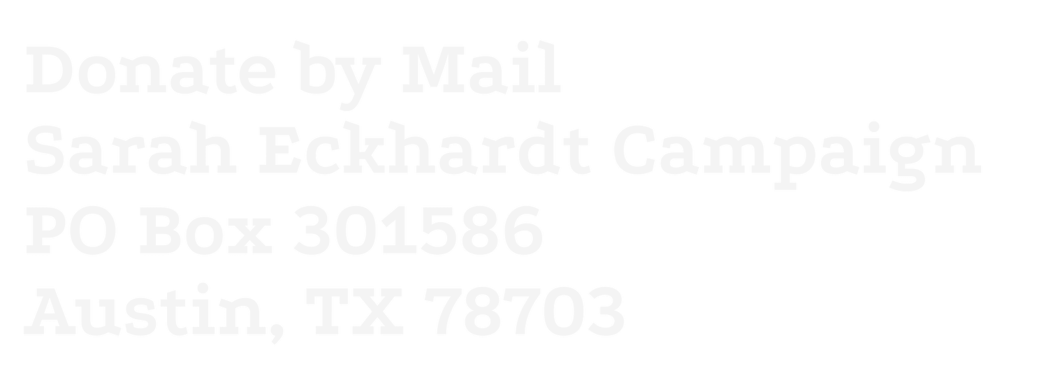 About — Sarah Eckhardt