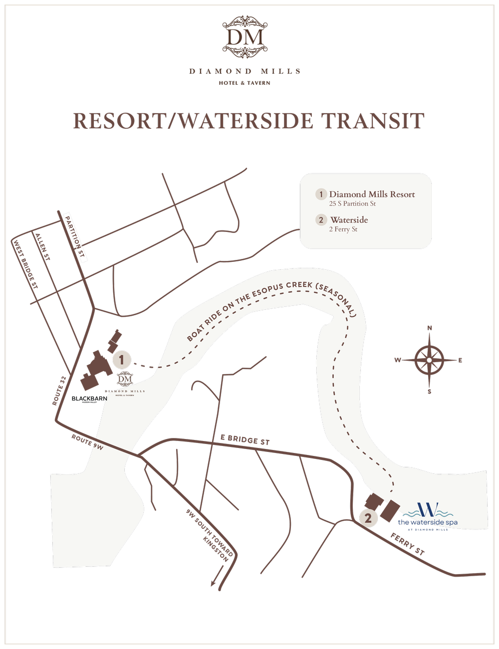 Diamond Mills Property Map - Explore Our Boutique Resort - Diamond Mills