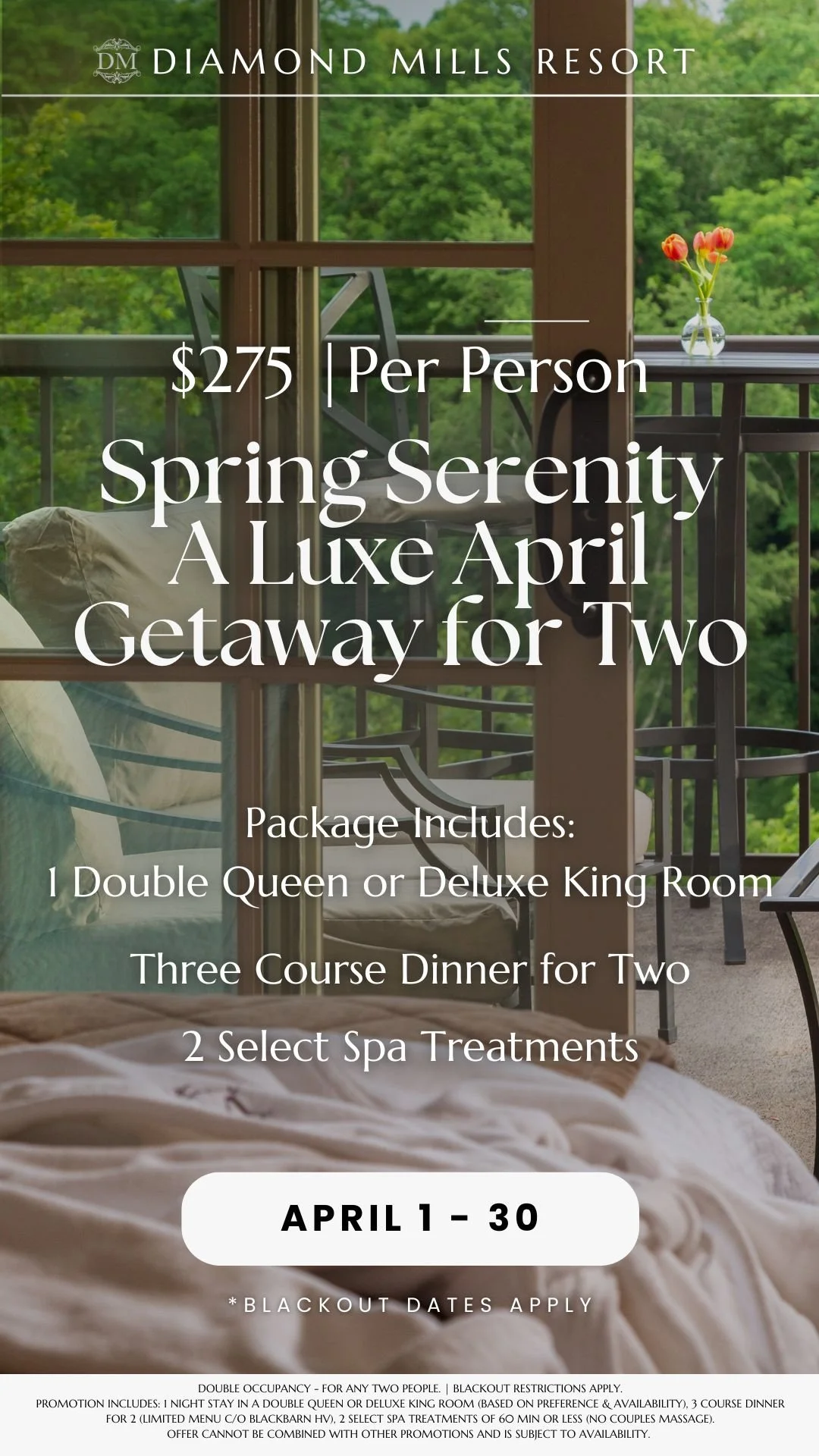 Exclusive Special Offers & Getaways - Diamond Mills