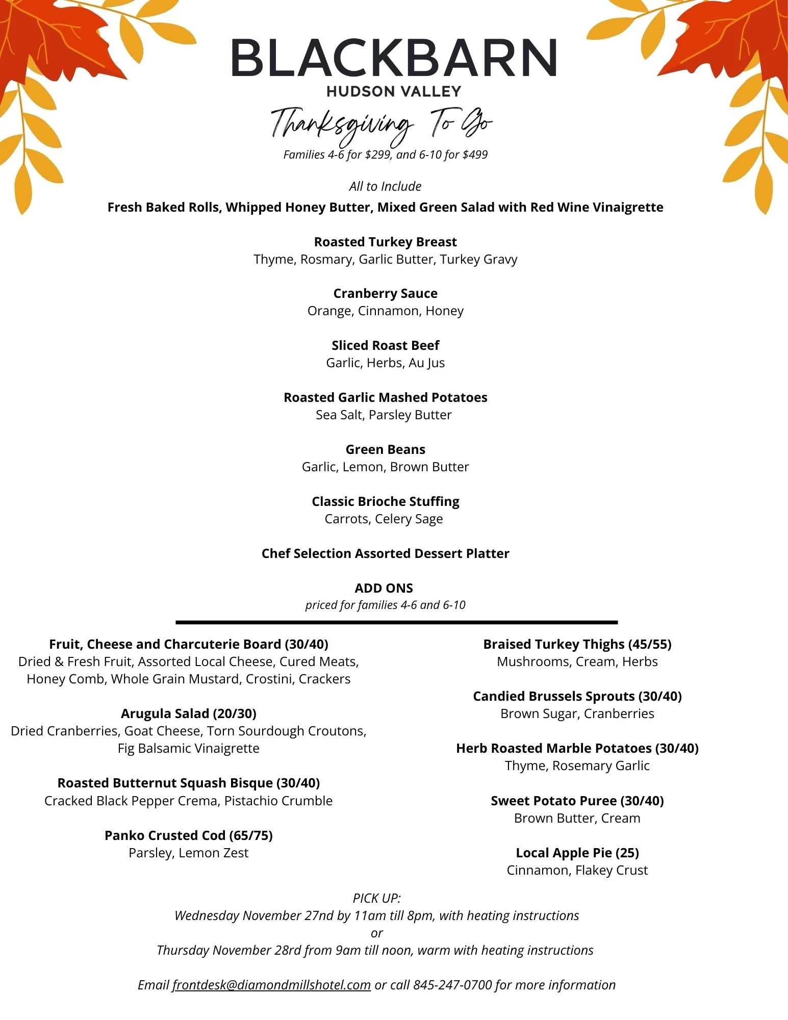 BLACKBARN Restaurant in Hudson Valley - Diamond Mills