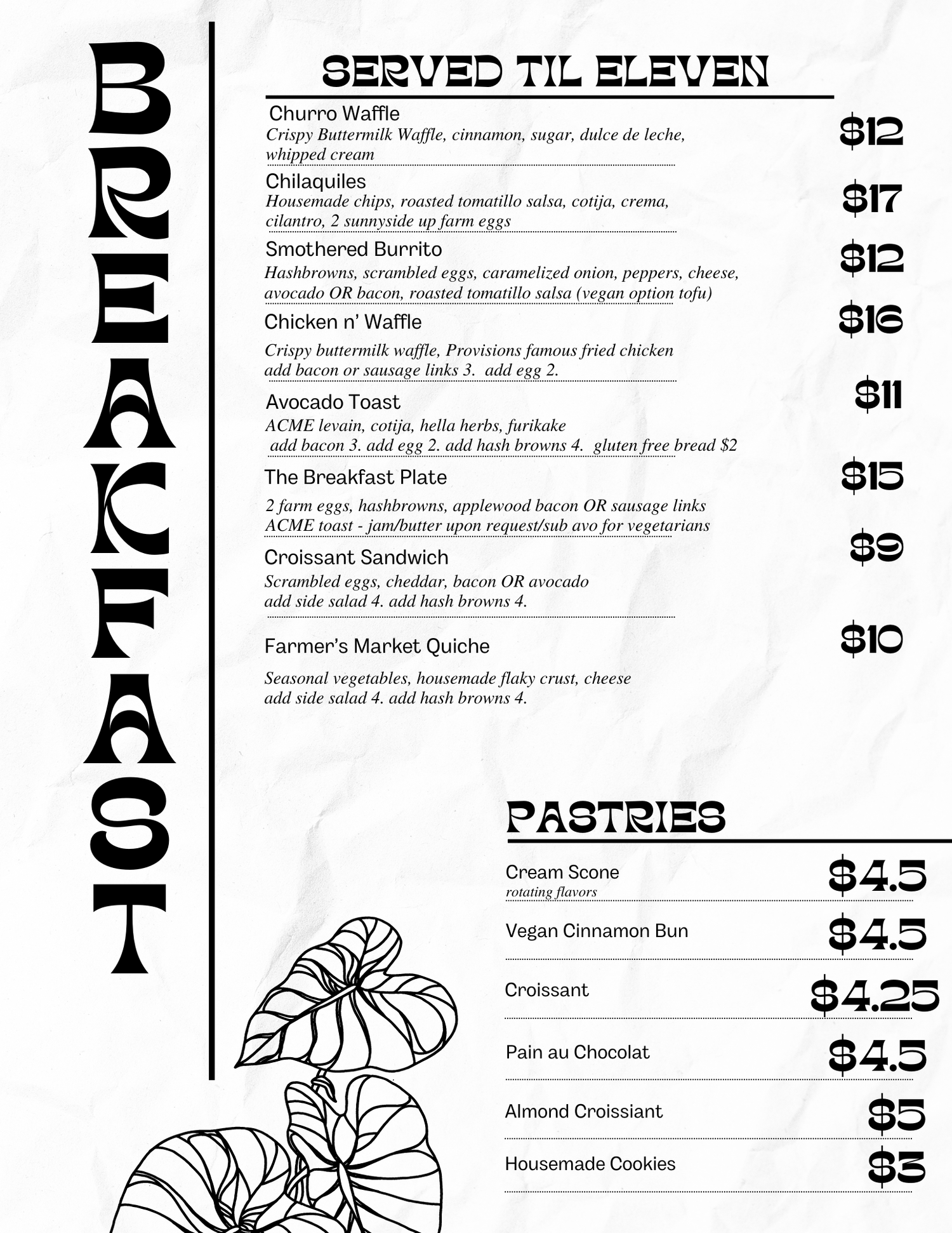 MENU | Order Now for Fresh Flavors — PROVISIONS