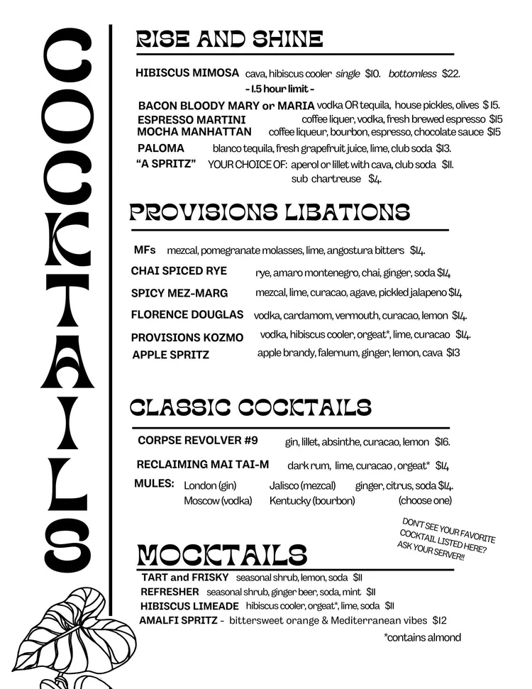 MENU | Order Now for Fresh Flavors — PROVISIONS