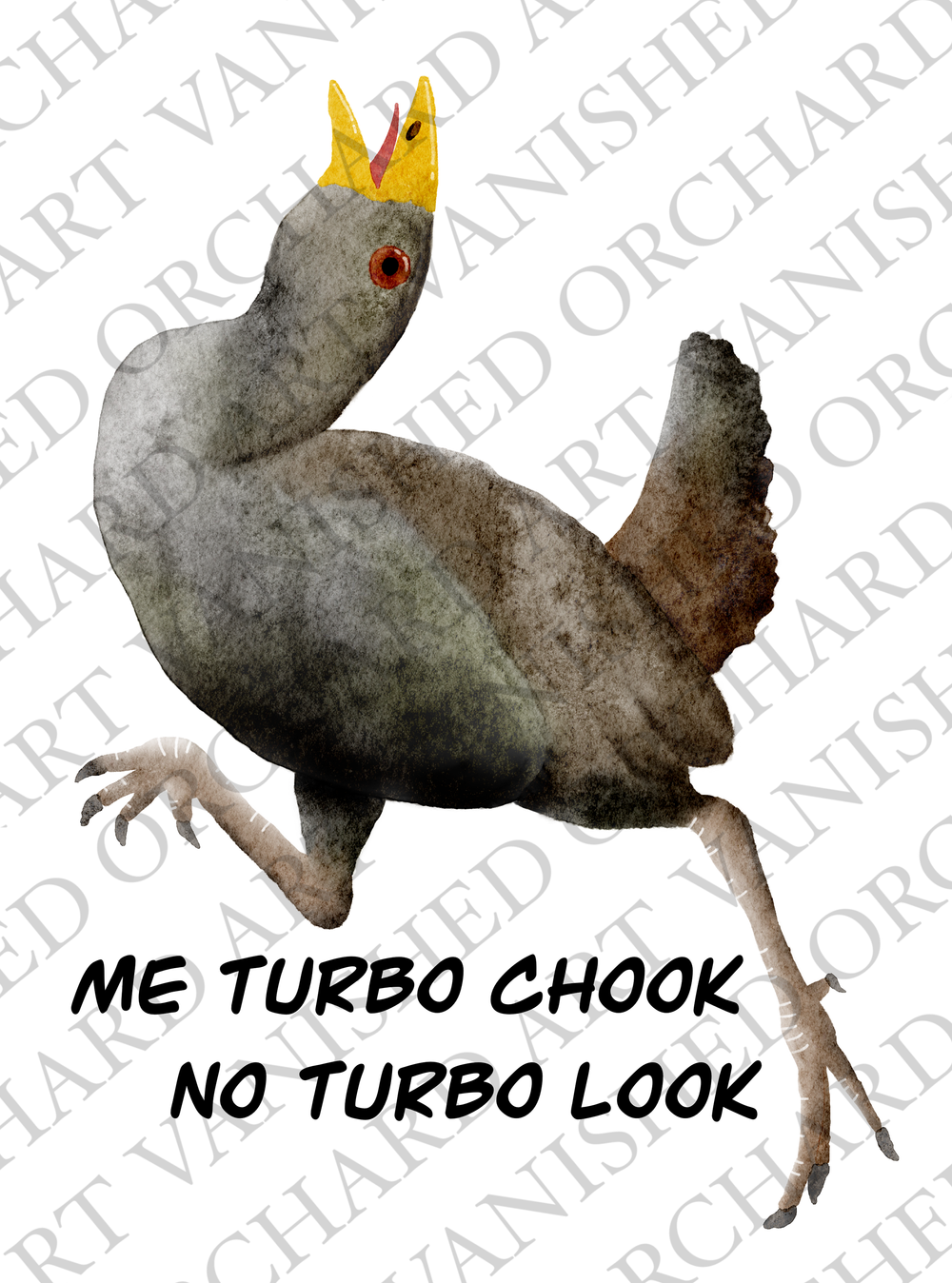 Turbo Chook (Native Hen) Sticker [Waterproof] — Vanished Orchard Art