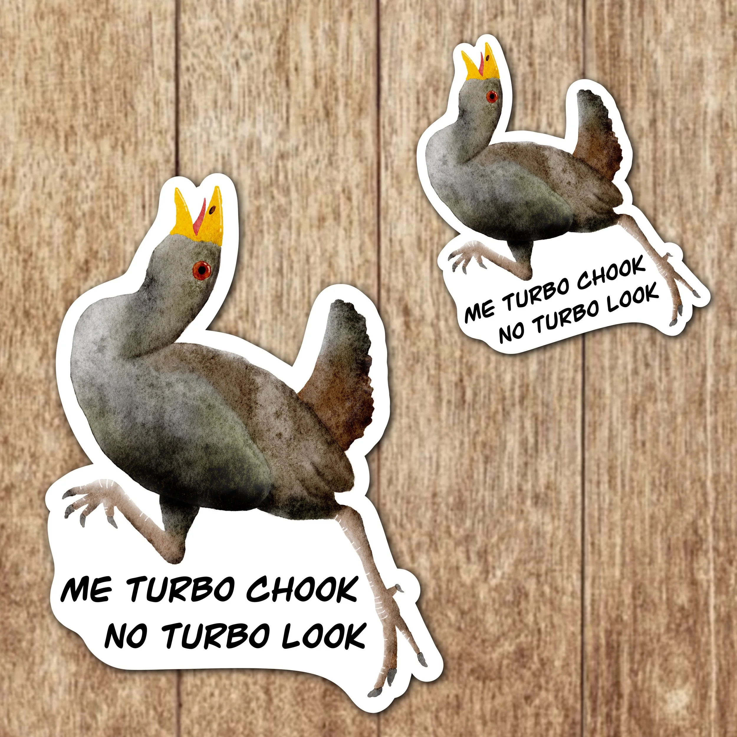 Turbo Chook (Native Hen) Sticker [Waterproof] — Vanished Orchard Art