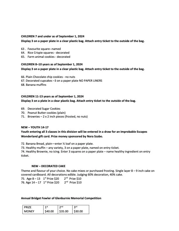 Culinary Arts — Kingston Fall Fair