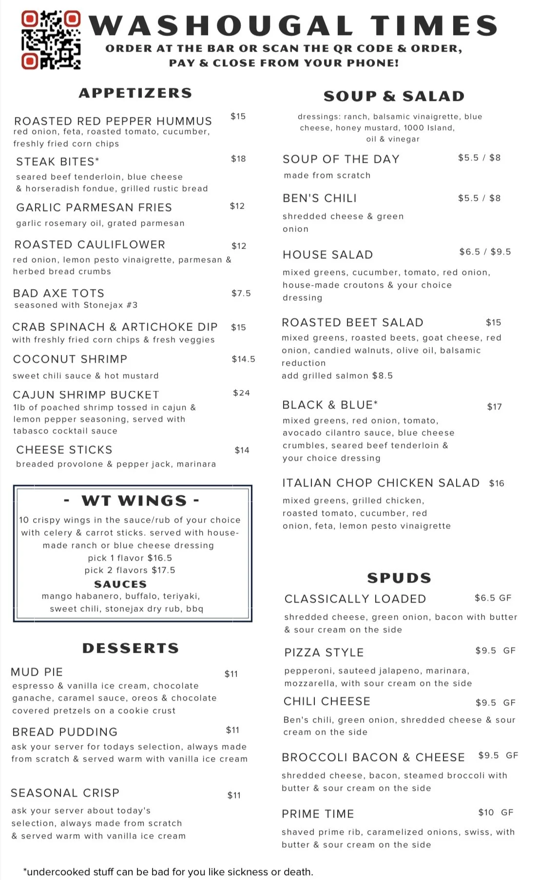 Food — Washougal Times Restaurant and Lounge