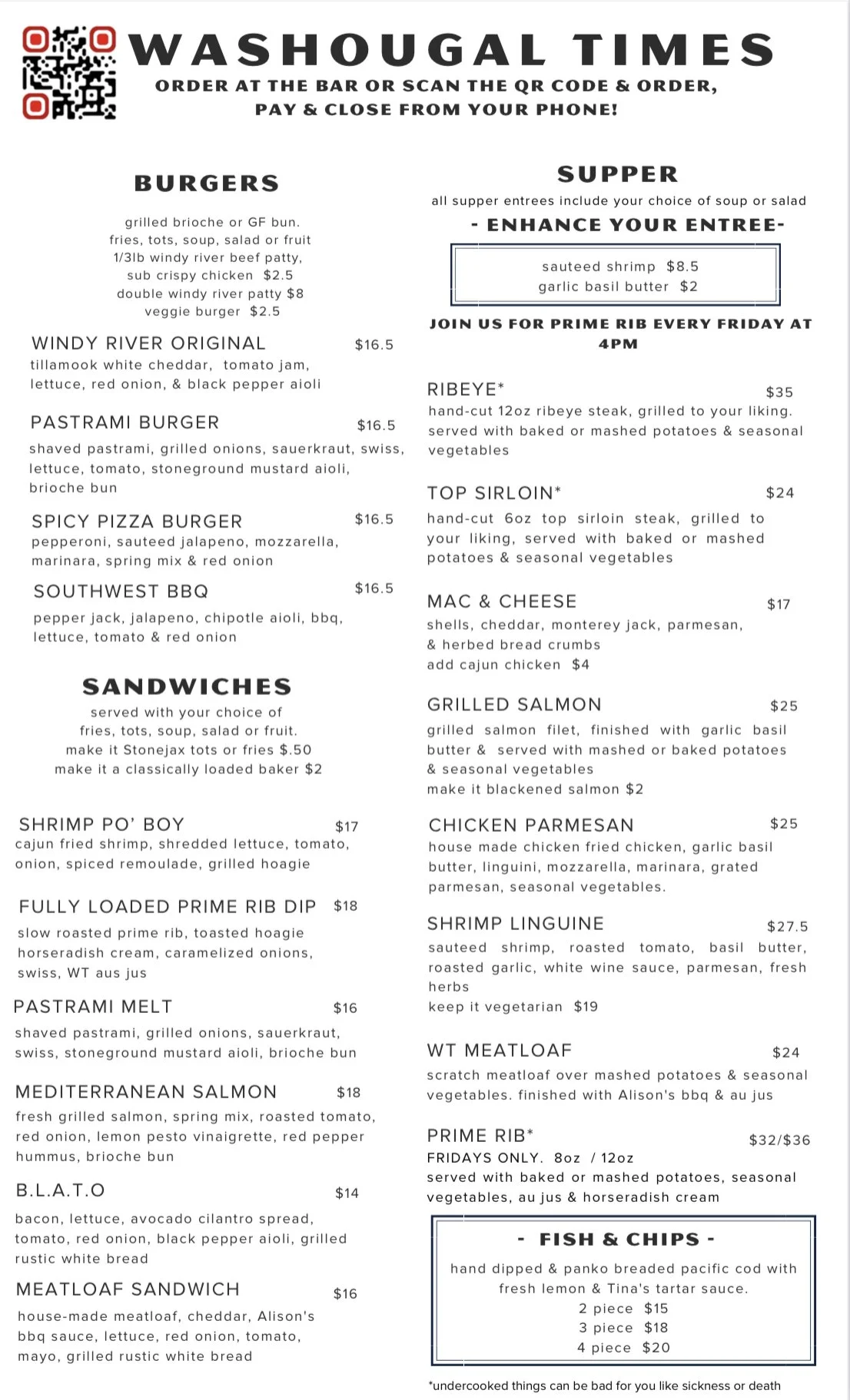 Food — Washougal Times Restaurant and Lounge