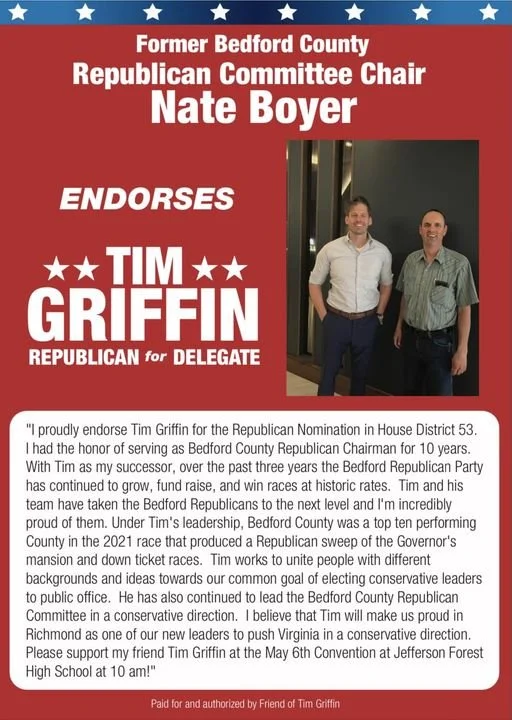 Endorsements — Tim Griffin for Delegate