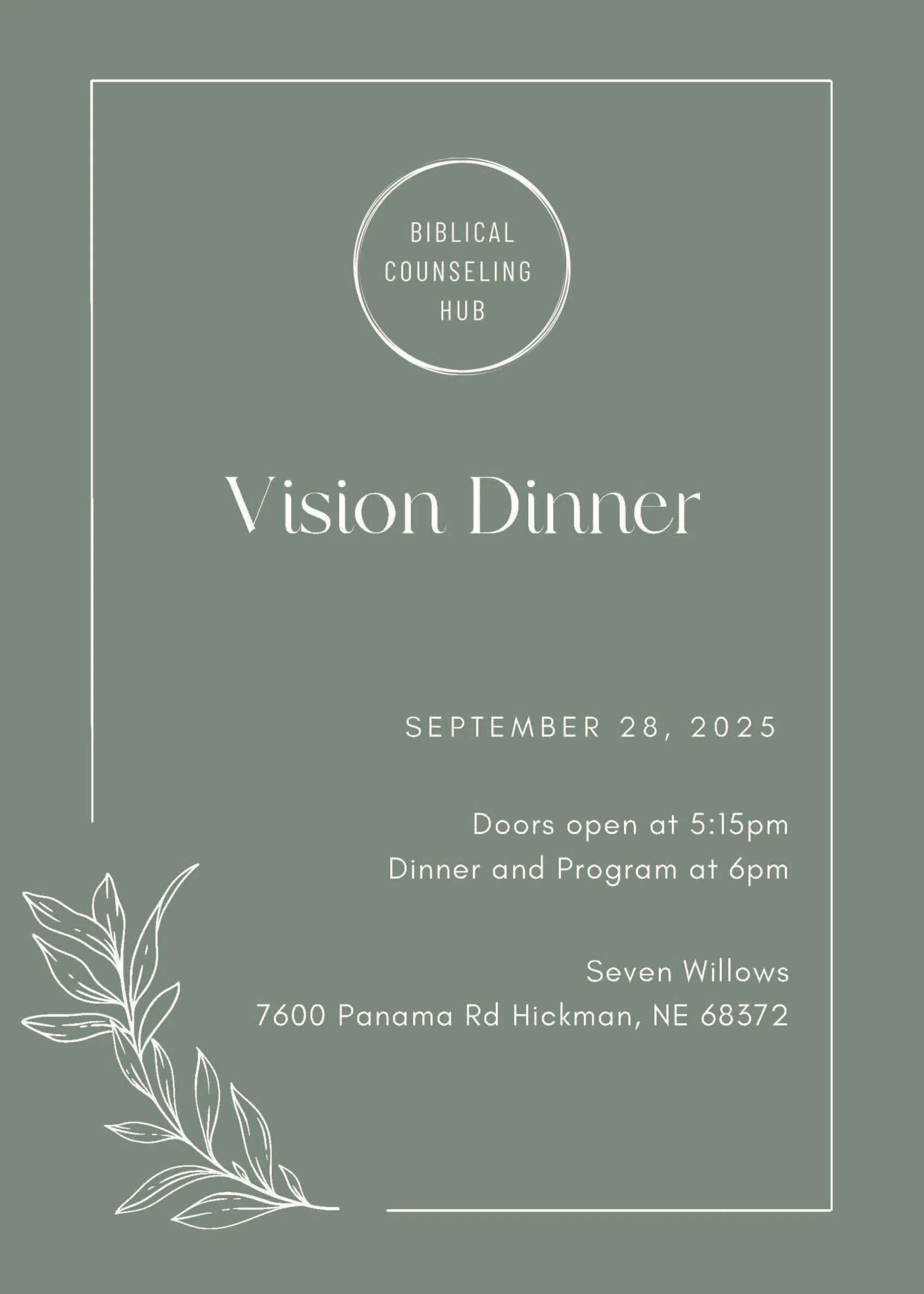 Vision Dinner — Biblical Counseling Hub
