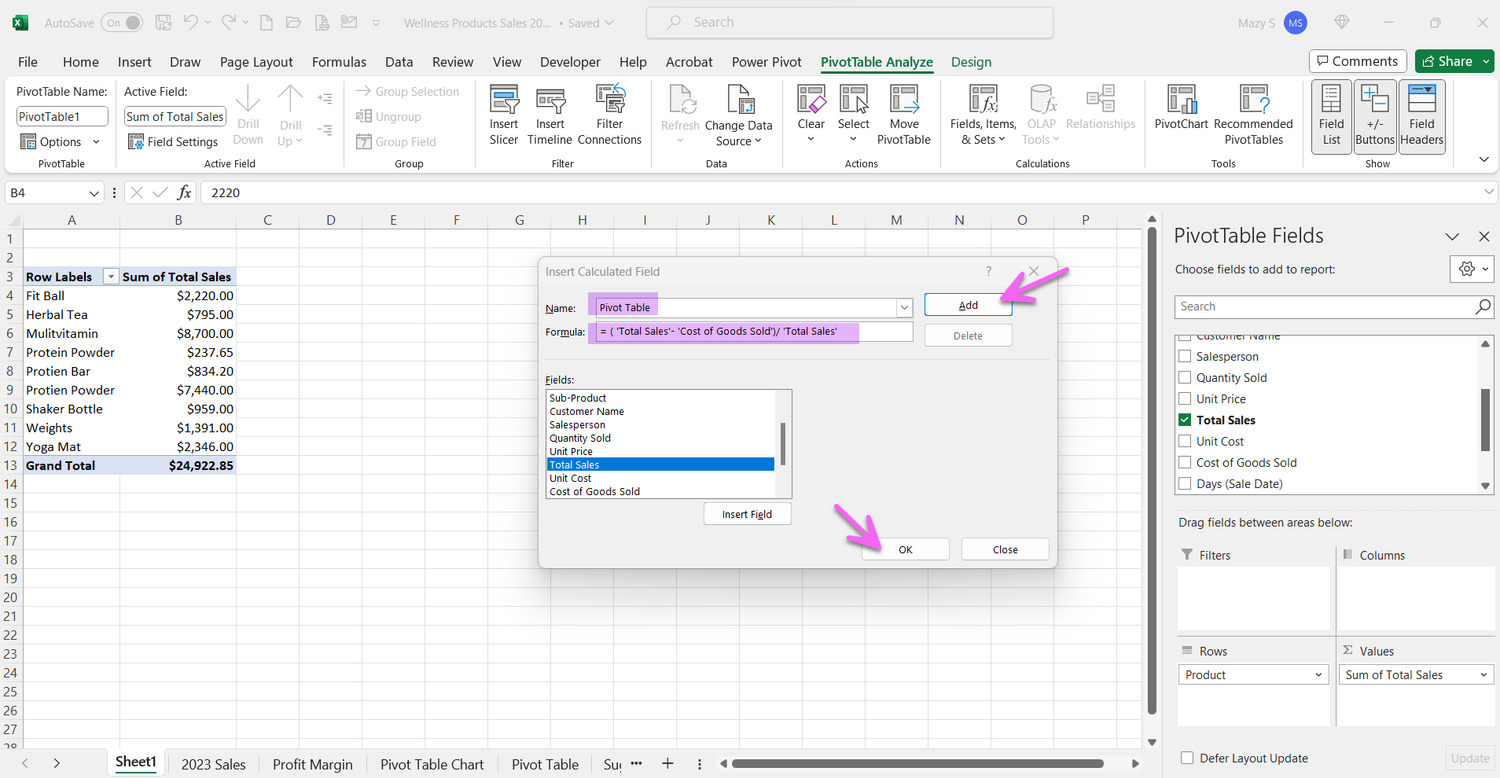 How to Add a Calculated Field to a Pivot Table in Excel — Sharon Smith - Elevating Professionals