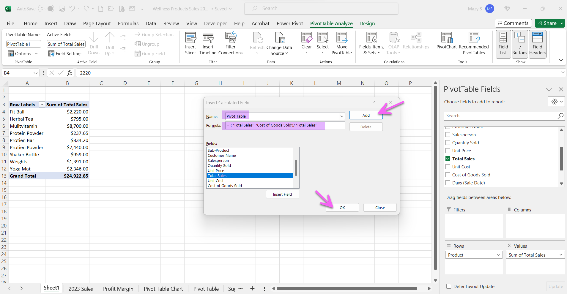 How to Add a Calculated Field to a Pivot Table in Excel — Sharon Smith - Elevating Professionals