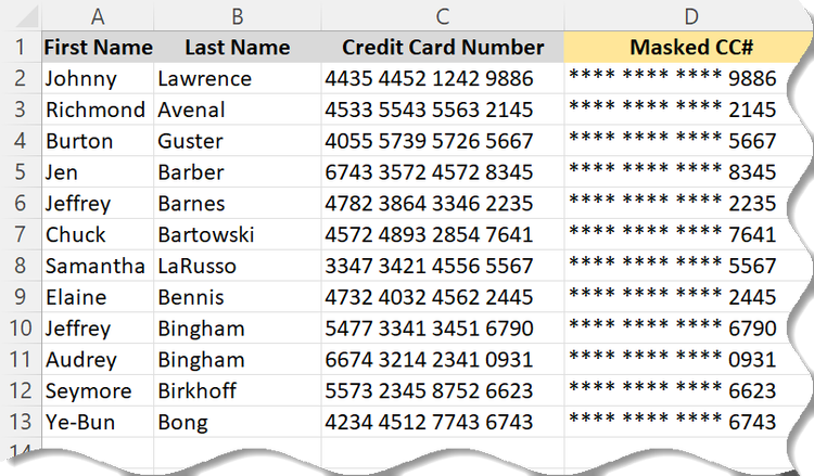 How to Partially Hide Confidential Data in Excel — Sharon Smith ...