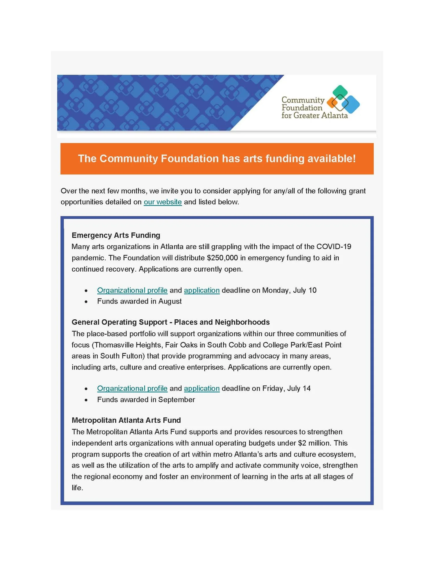 Opportunities — Fulton County | Arts & Culture