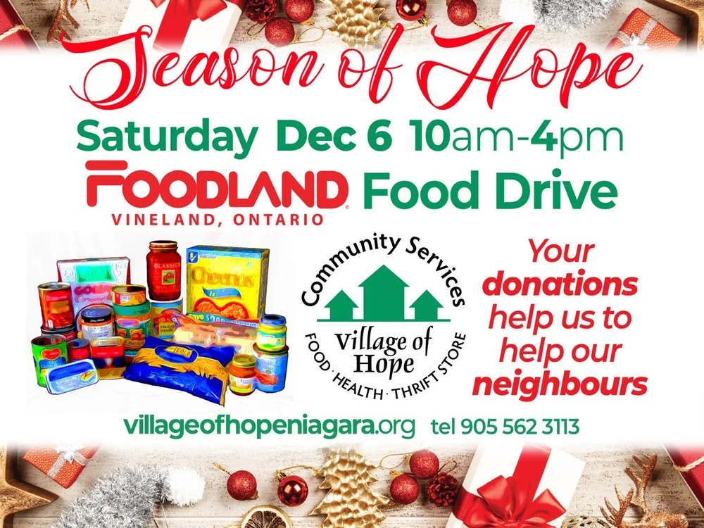 Hope Notes - Food Drive Sat. Dec. 6. 10a.m.-4p.m. Culp’s Foodland Vineland