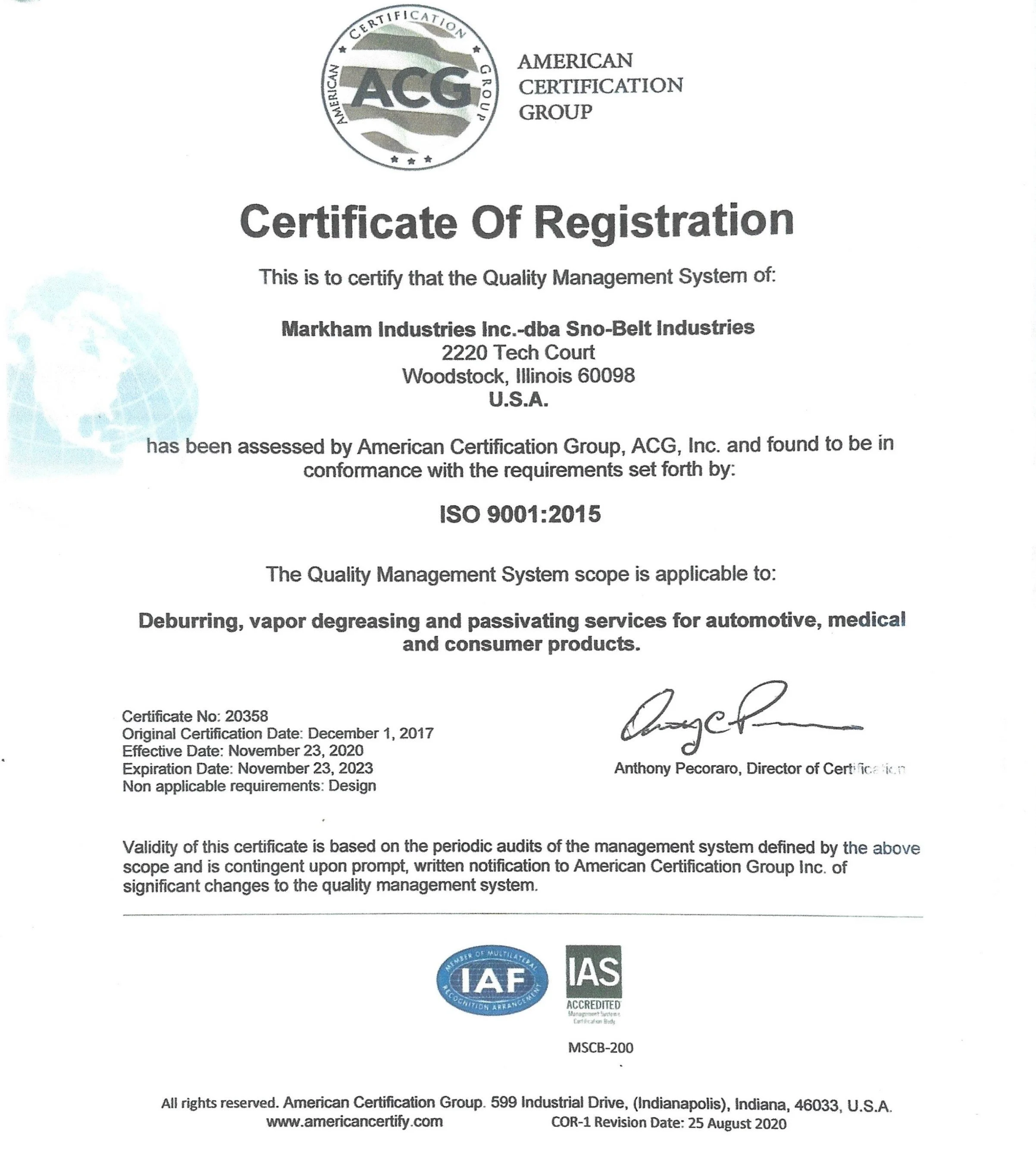 Vapor Degreasing, Deburring, Degreasing, Passivating
