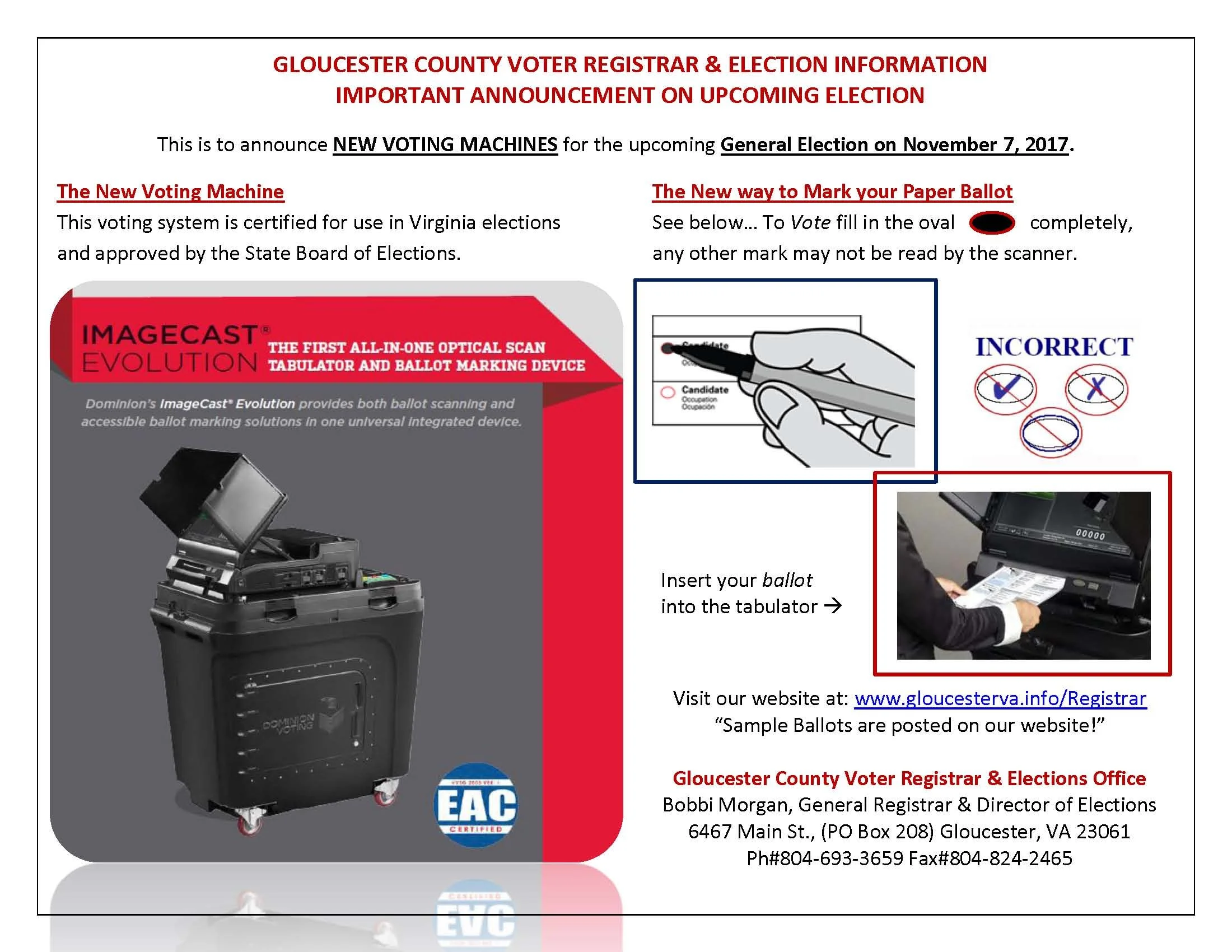 Elections & Voter Registration — Gloucester County, VA