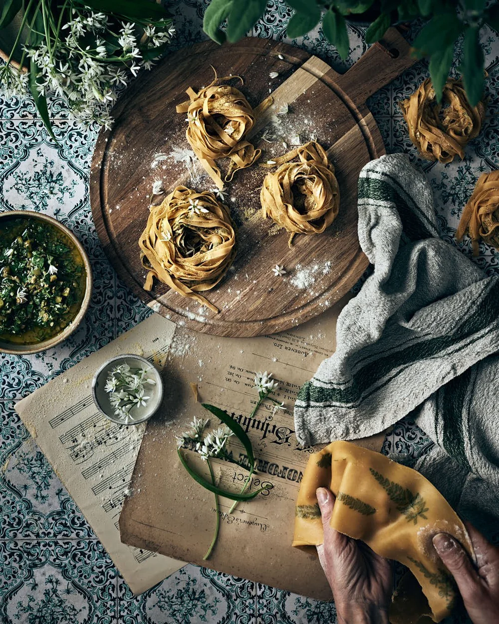 Garlic Flower Pasta with Lemon Curd Salsa — GourmetGlow
