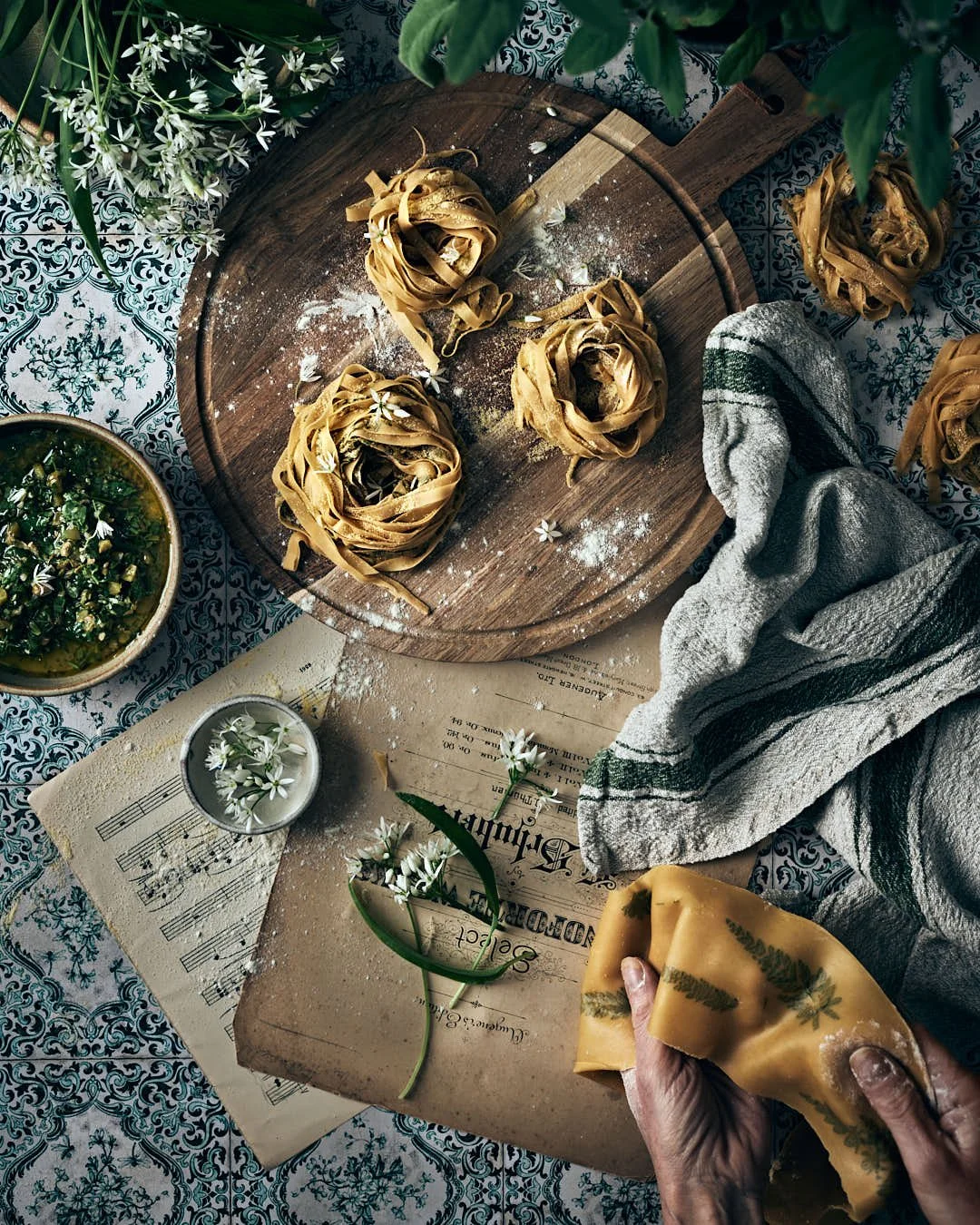 Garlic Flower Pasta with Lemon Curd Salsa — GourmetGlow