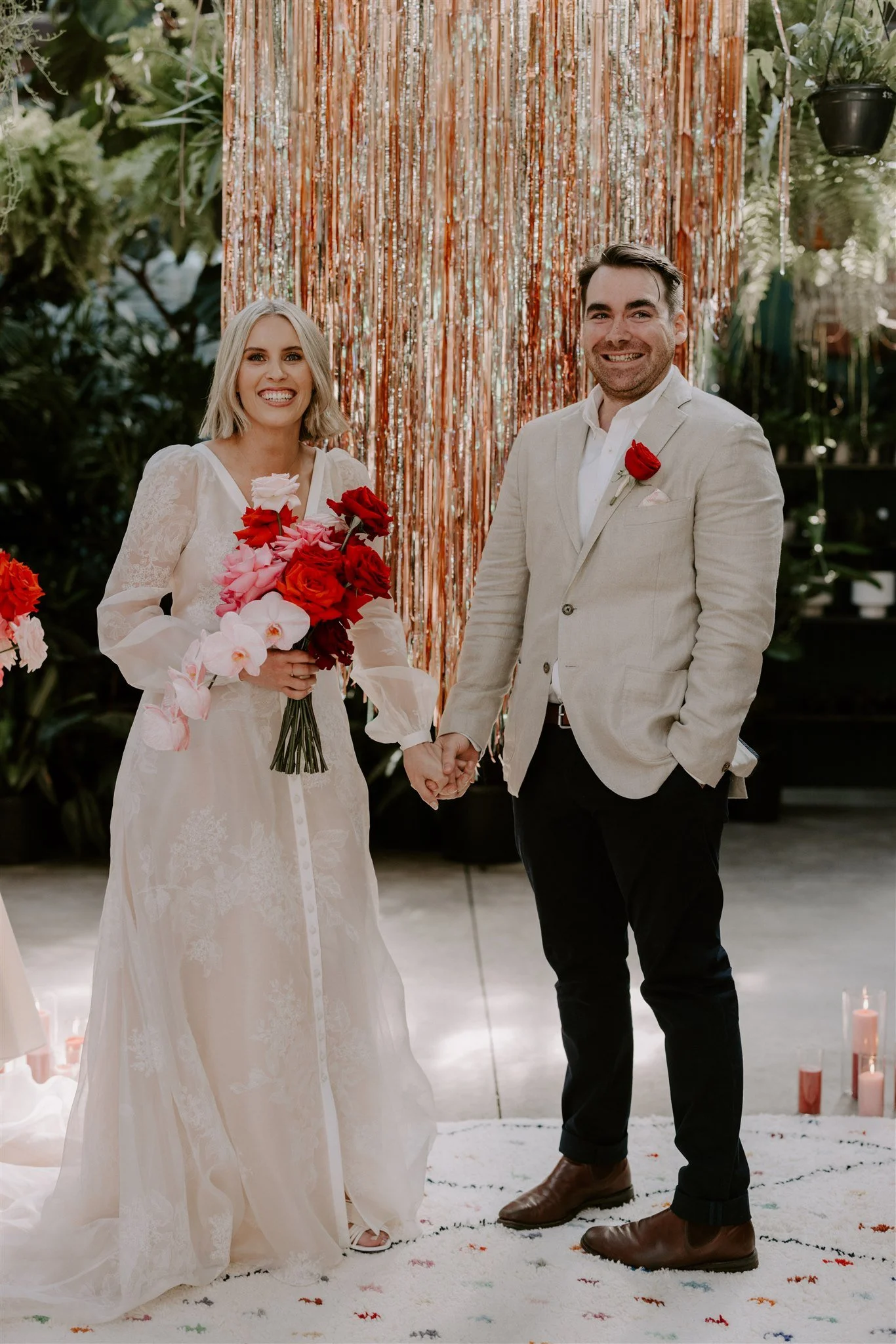 REAL BRIDE | J. Andreatta Paradiso gown & Sophie et Voila Dune mini ...