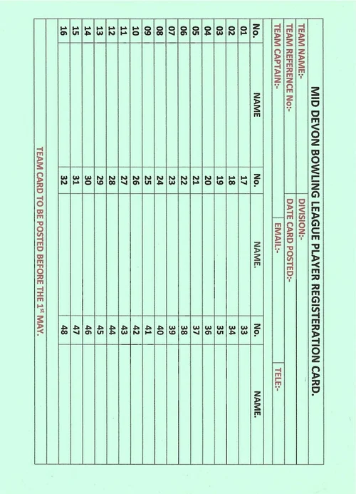 League Tables, Fixtures and Results — Mid-Devon Bowling League