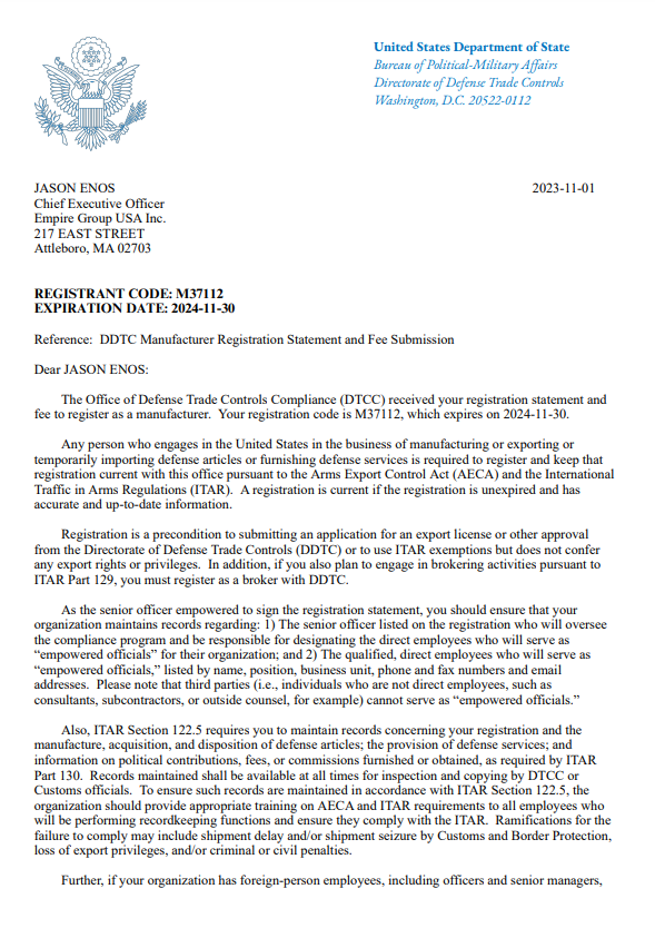 Certifications - EMPIRE GROUP