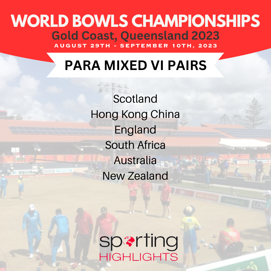 WORLD BOWLS : SECTIONS RELEASED — Sporting Highlights Sports Tours and ...