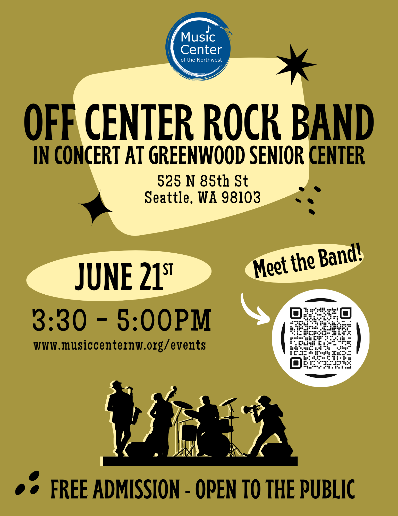 Off Center Rock Band at Greenwood Senior Center — Music Center of the ...
