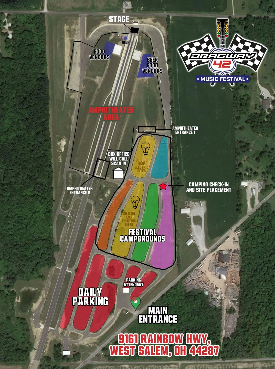 MAPS — Dragway 42 Music Festival