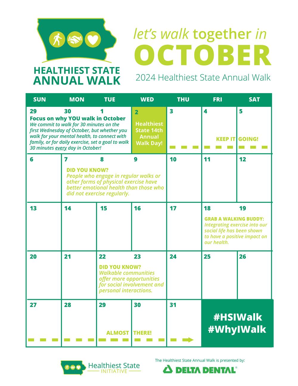 Healthiest State Annual Walk Resources — Iowa Healthiest State Initiative