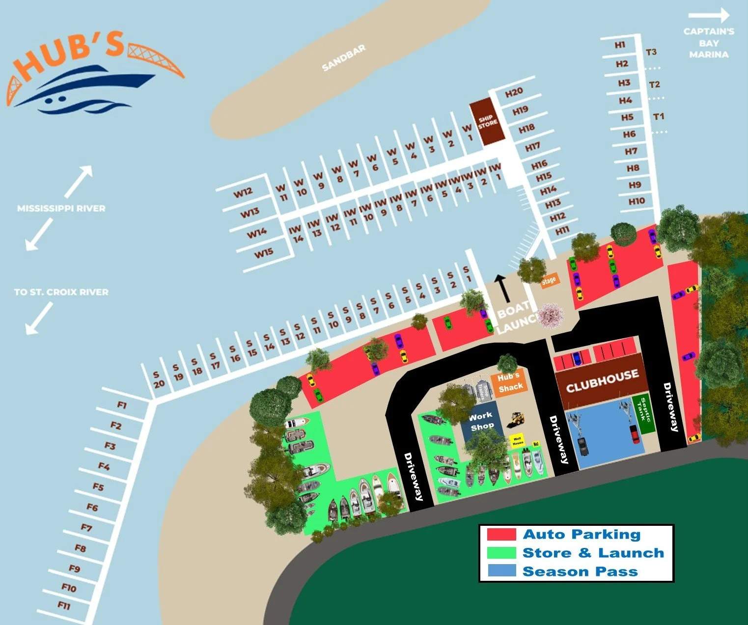 Parking — Hub's Yacht Club & Marina