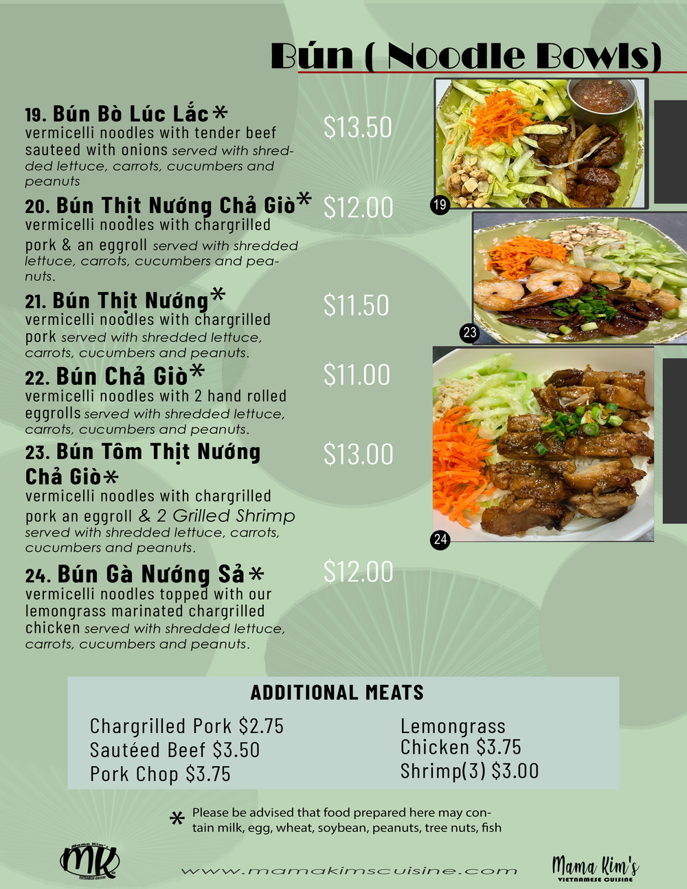MENU — Mama Kim's Vietnamese Cuisine