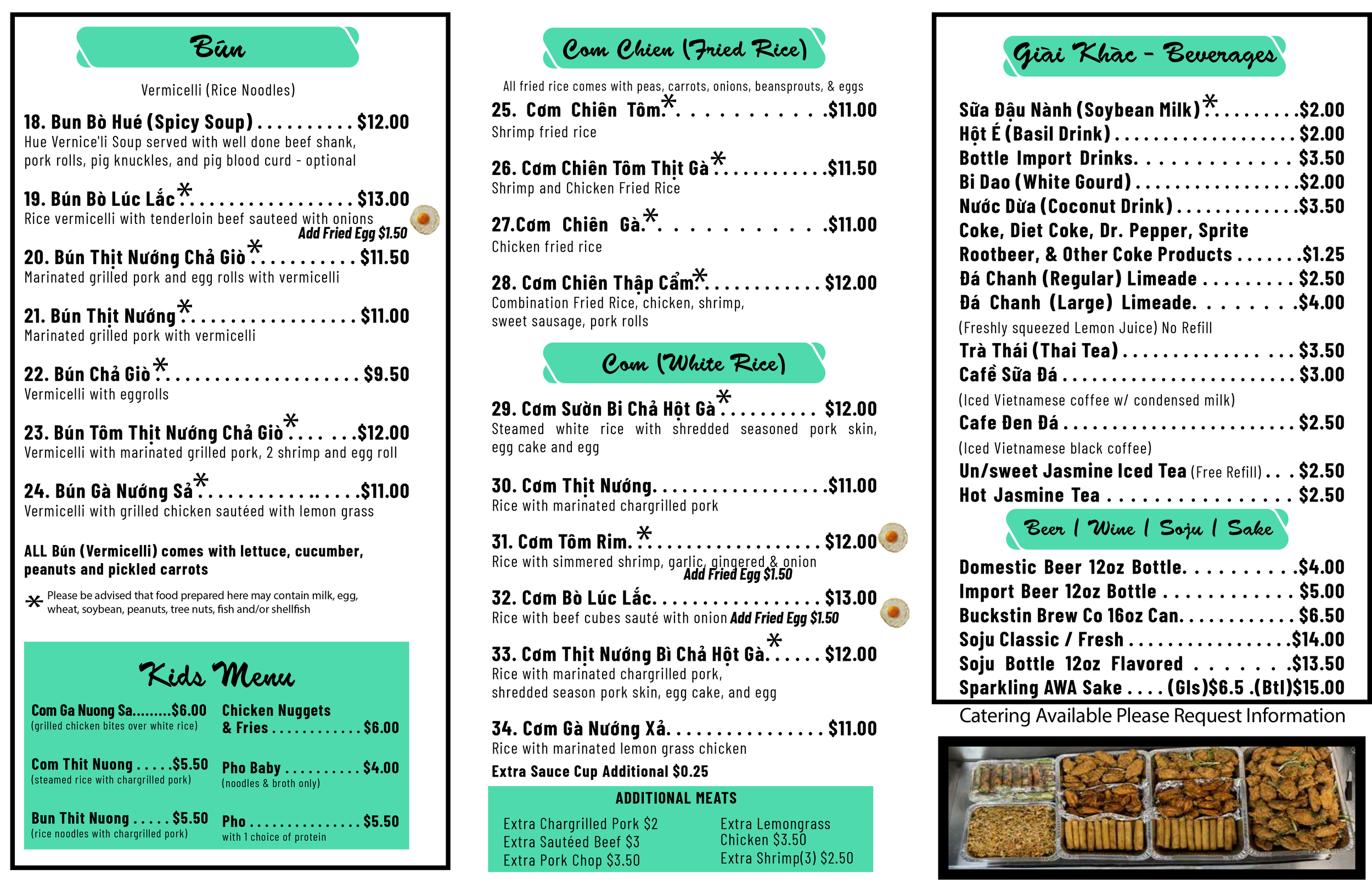 MENU — Mama Kim's Vietnamese Cuisine