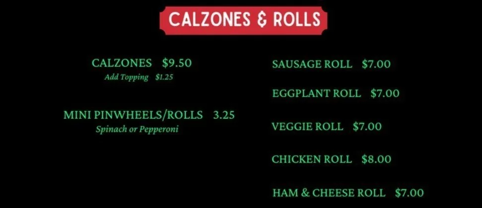 Menu 1 — Sal's Pizzeria & Catering