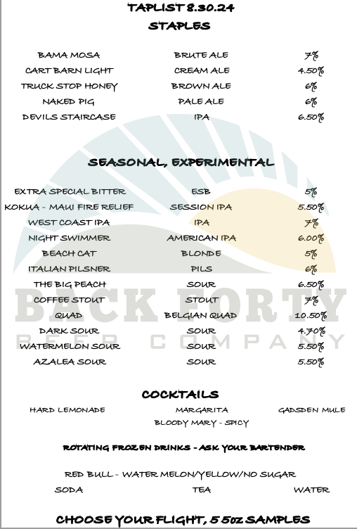Gadsden — Back Forty Beer Company
