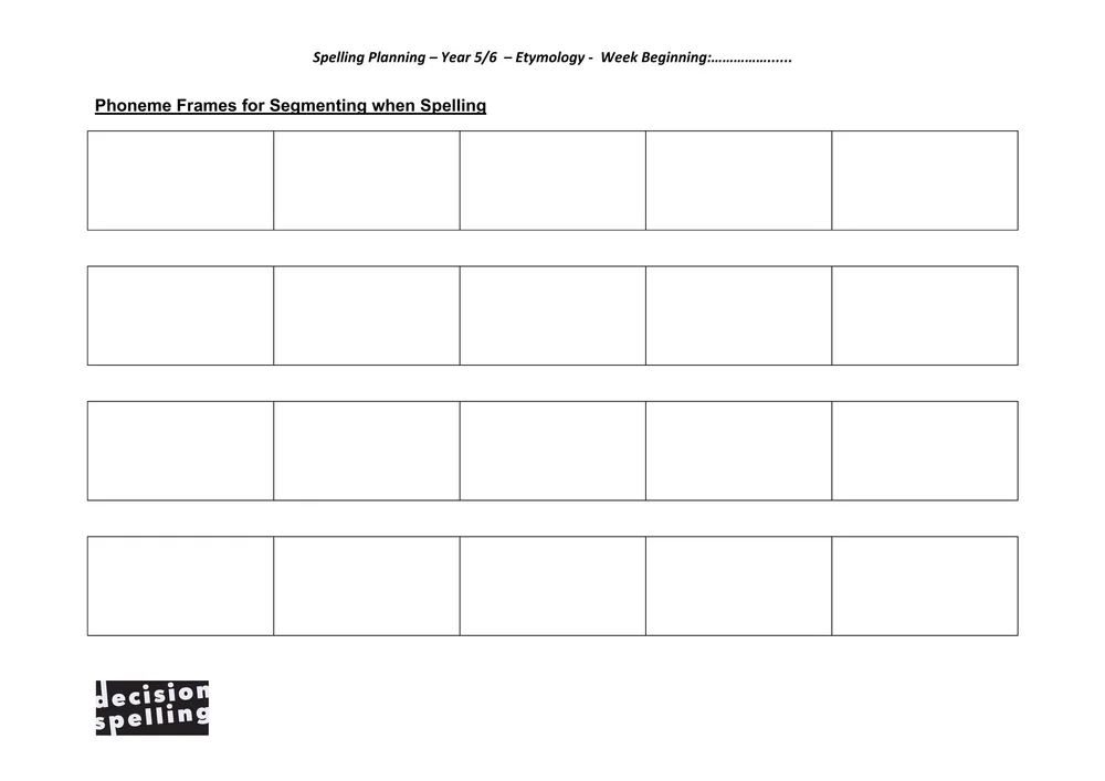 Whole Class Approach — Decision Spelling