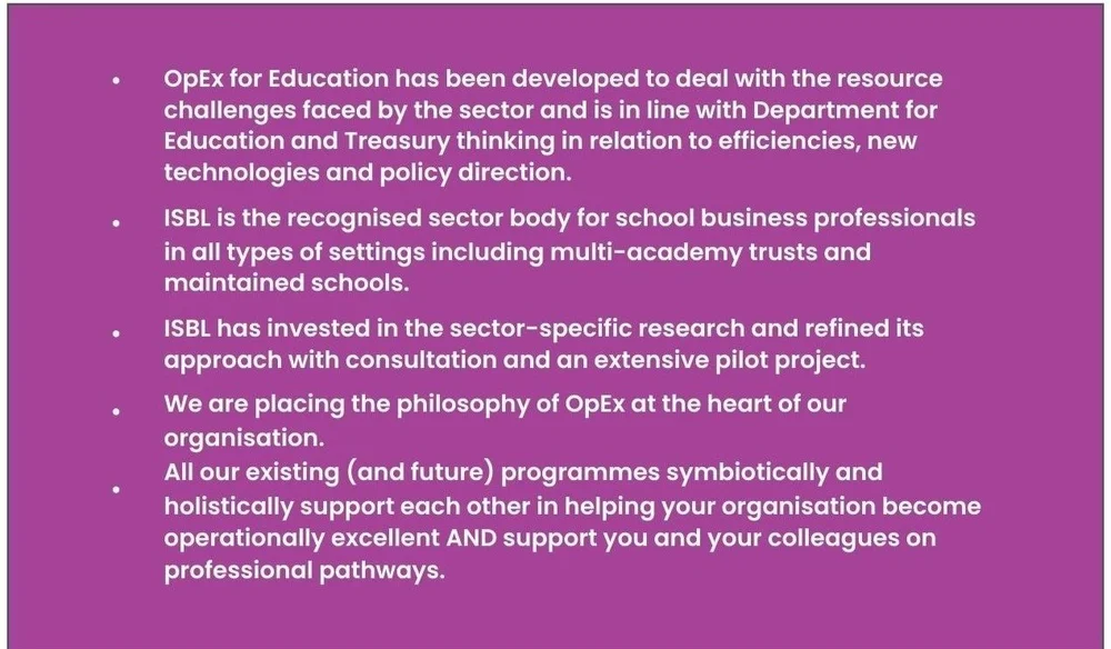 OpEx for Education - Training & Support — ISBL