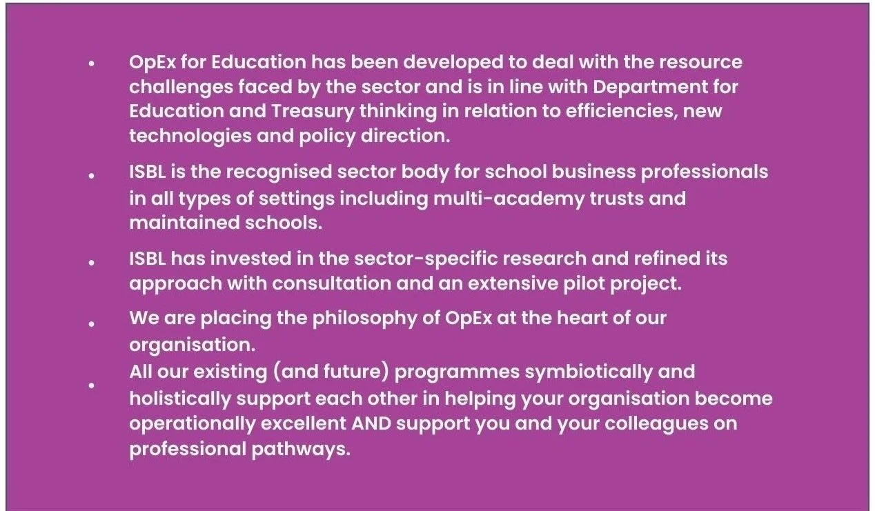 OpEx for Education - Training & Support Outline — ISBL