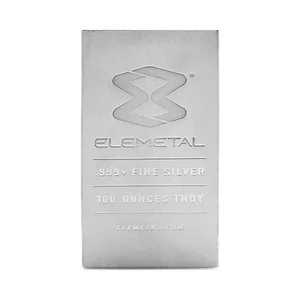 100 oz Silver Elemetal Bar – Wholesale Bullion Available — Elemetal