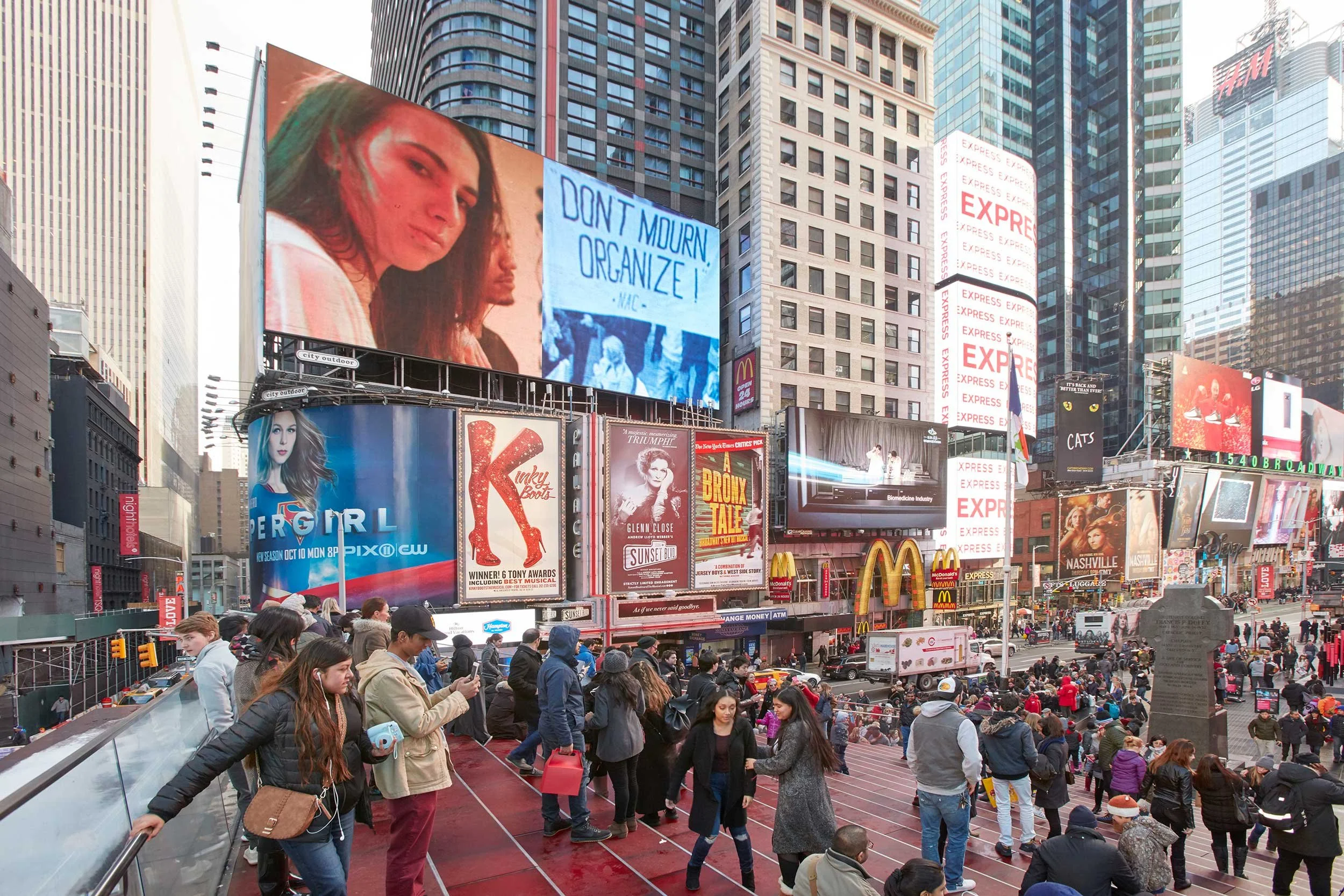 Public Art Fund, Times Square New York (with Brujas) — Sue de Beer