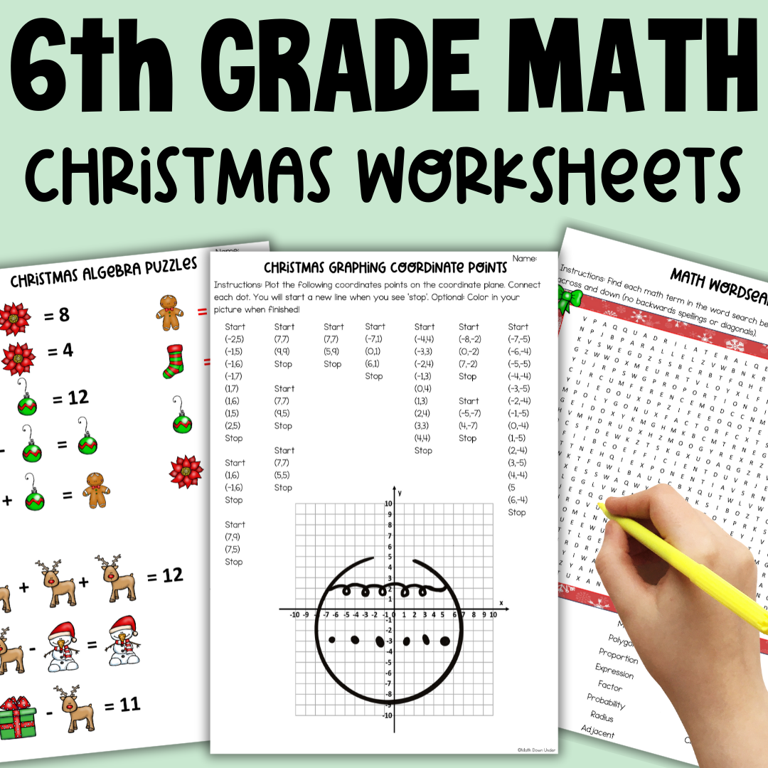 6th Grade Math Christmas Worksheets | Holiday Math Activities — Math ...